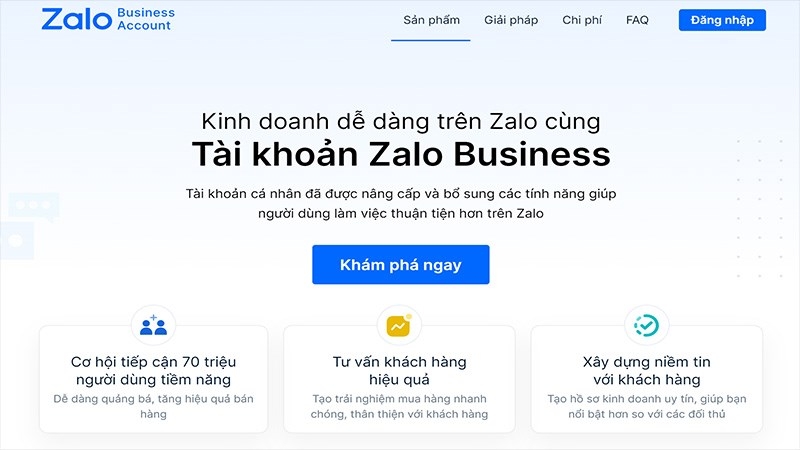 Tài khoản Business Zalo là gì? Ưu điểm và giá gói Zalo Business